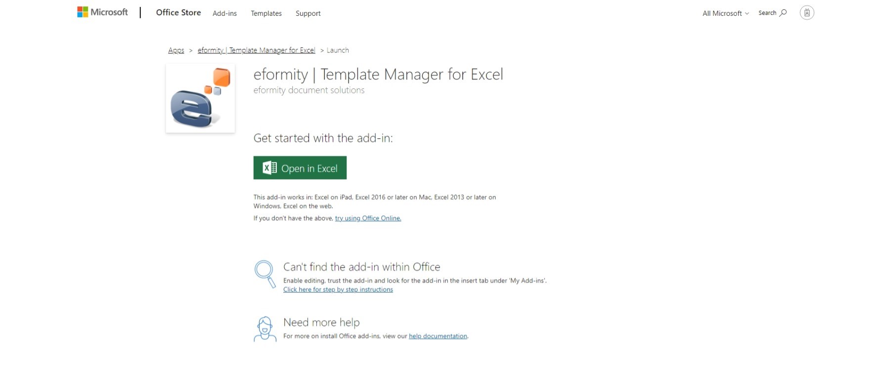Installation Via The Online Microsoft Appsource Eformity Documentation