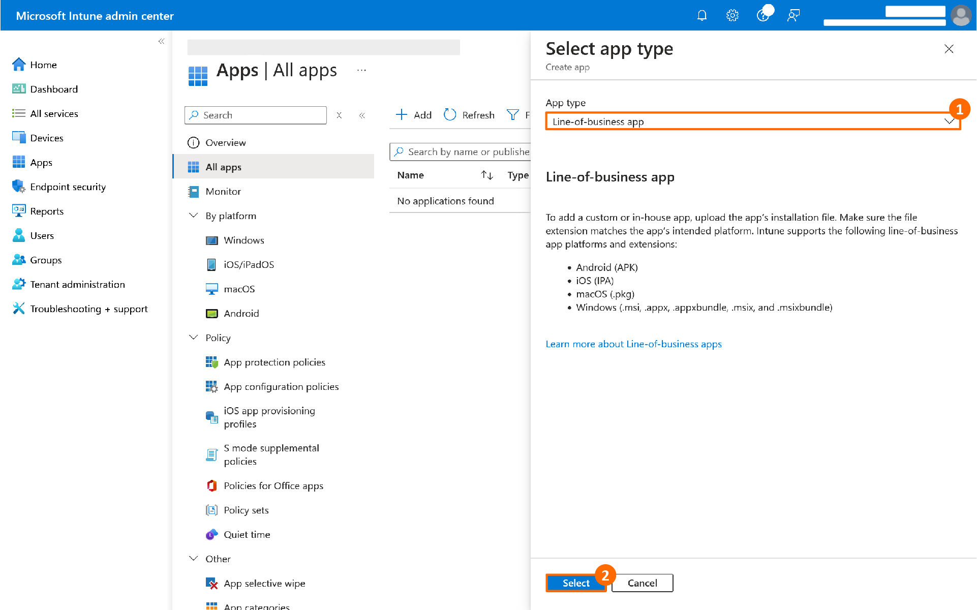 Installation via Microsoft Intune (MSI) | eformity documentation