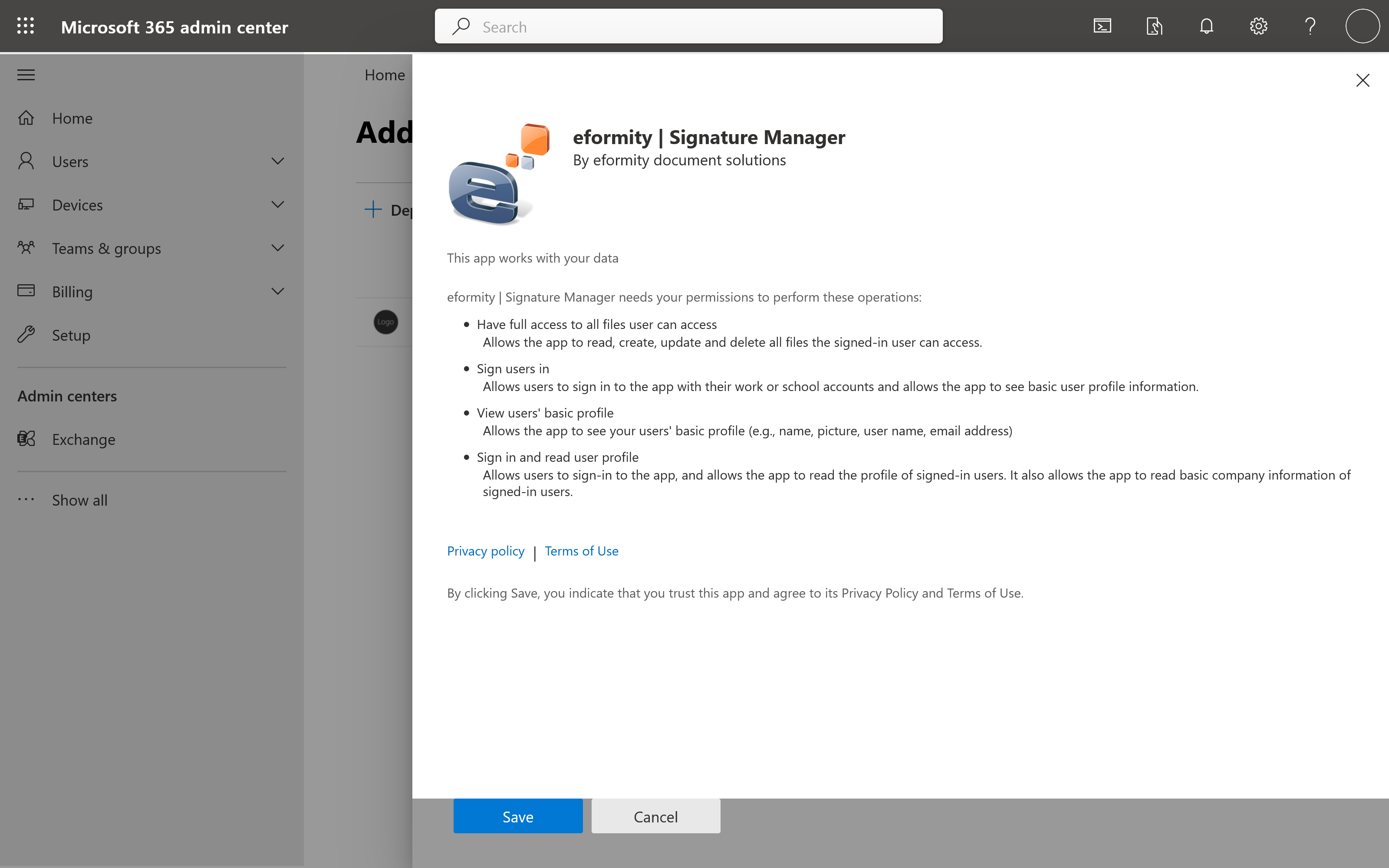 Installation via Microsoft 365 | eformity documentation