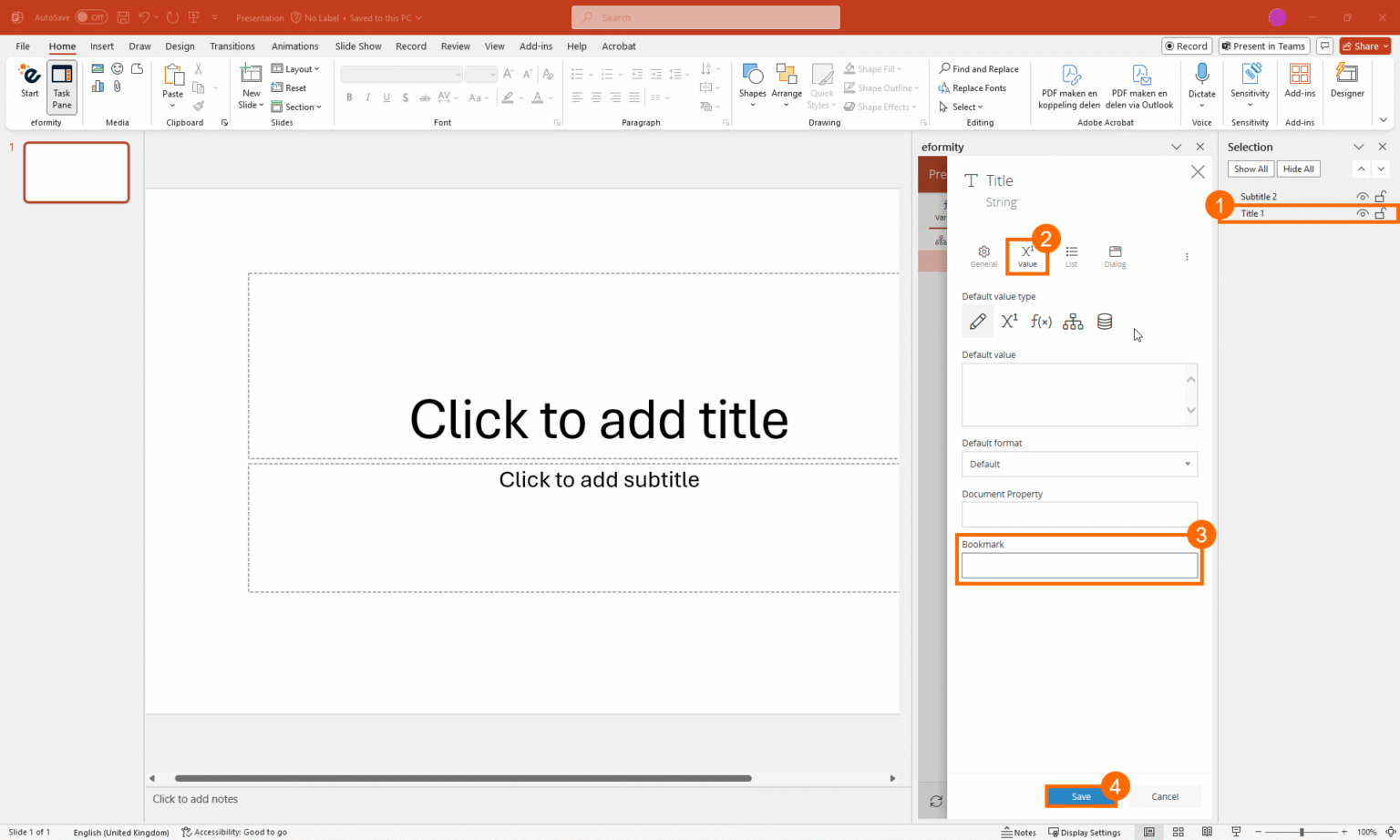 Working with variables in Microsoft PowerPoint | eformity documentation